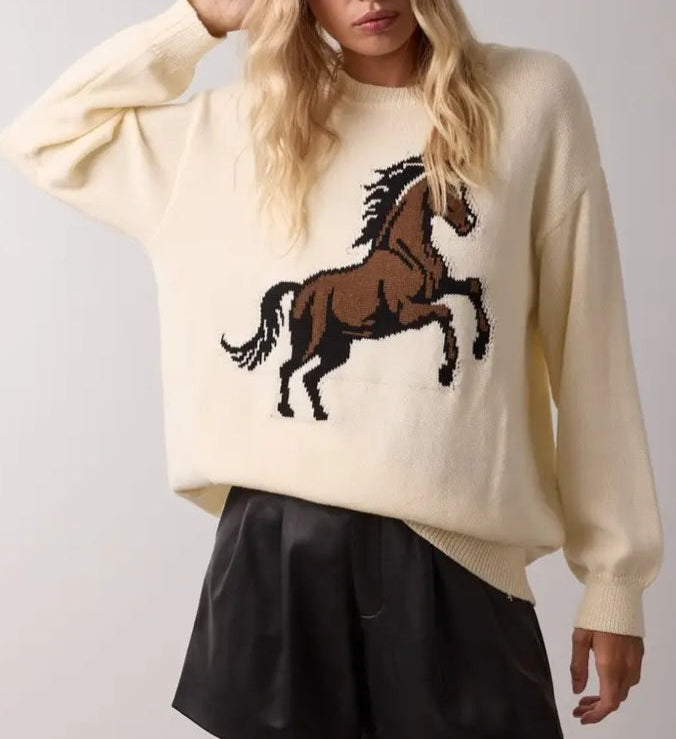 Horse Knit Sweater – Ivory Bull & Co.